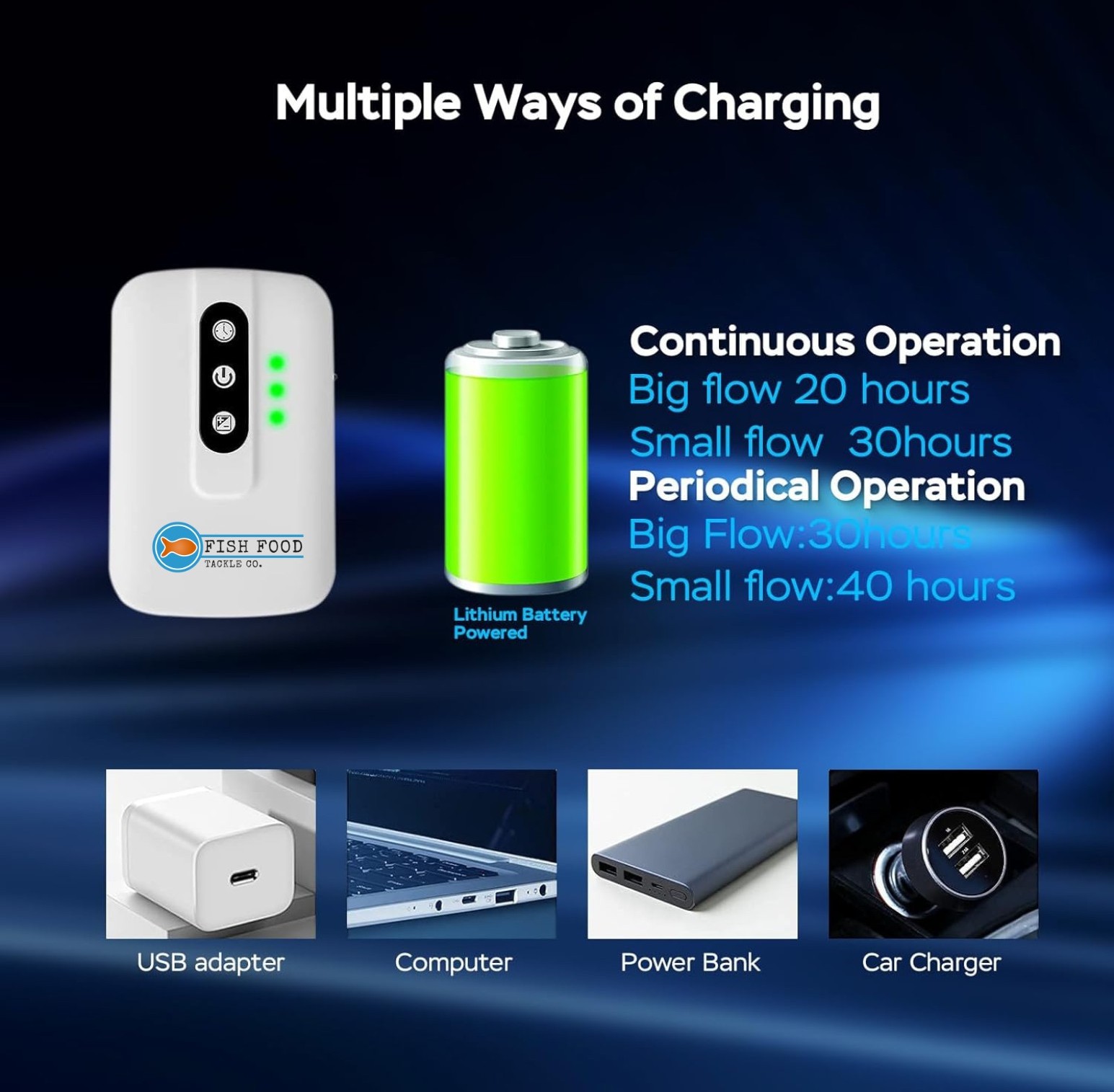 Rechargeable Portable Aerator for Fishing Bait